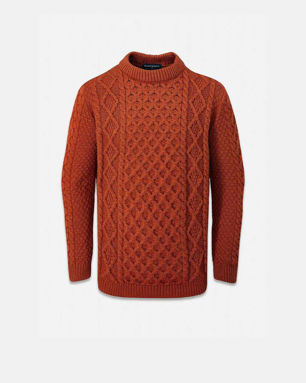 Men's Aran Jumper Burnt Orange | Gloverall