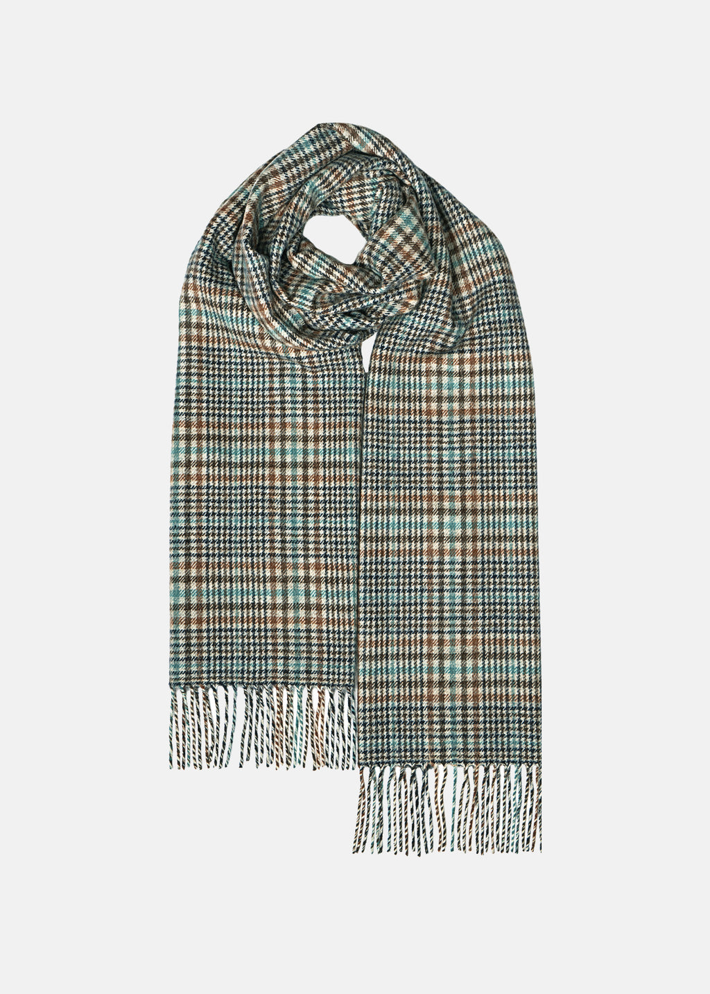 Unisex Oversized Lambswool Scarf Olive Plaid | Gloverall