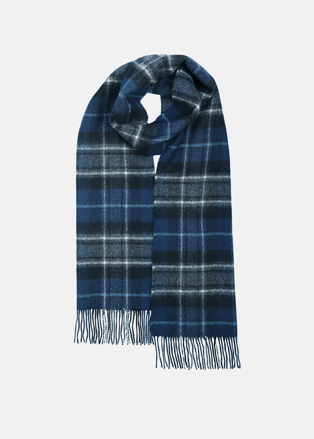 Unisex Oversized Lambswool Scarf MaCrae Hunting Blue - Gloverall ...