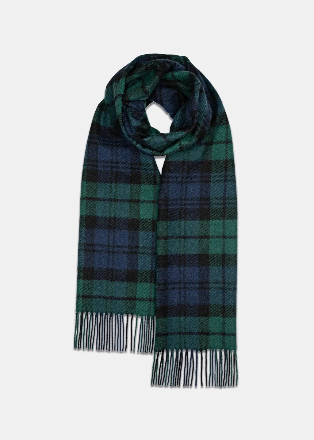 Unisex Oversized Lambswool Scarf Black Watch | Gloverall